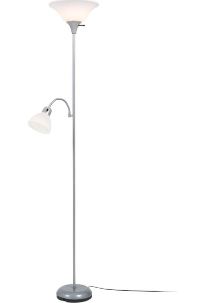Bahar Metal Gri Okuma Lambalı Lambader 7157 Bahar Metal Gri Okuma Lambalı Lambader 7157