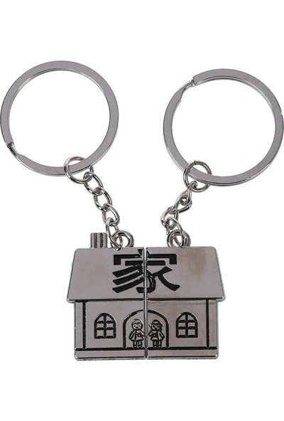 Idea Mıknatıslı Birlesen Metal Ciftli Ev Seklinde Anahtarlık