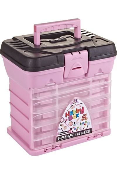 Super-Bag Organizerli Alet Çantası - Hobi Kutusu - Pembe Super-Bag Organizerli Alet Çantası - Hobi Kutusu - Pembe