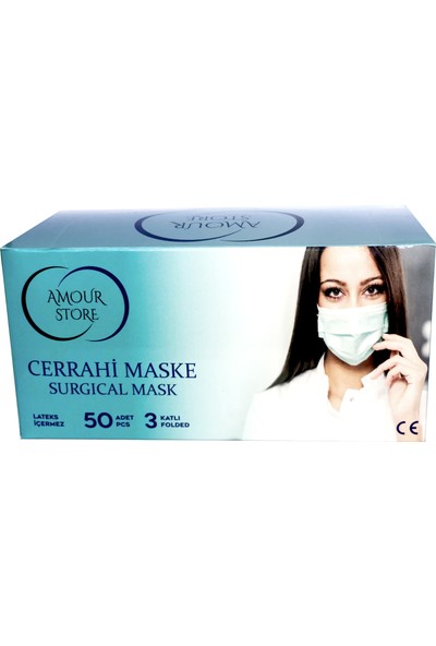 Amour Store Cerrahi Ultrasonik Maske 50’li Paket