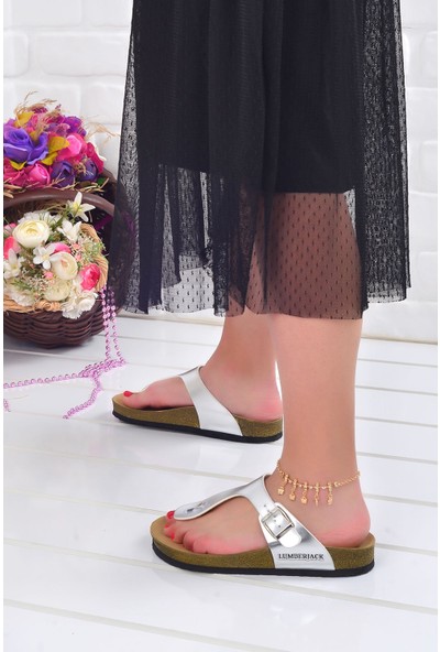 Lumberjack Bite Birken Gümüş Kadın Parmak Arası Terlik