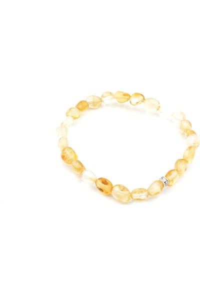 Murty99 Hakiki Amorf Kesim Doğal Sitrin Taşı Bileklik 1.kalite