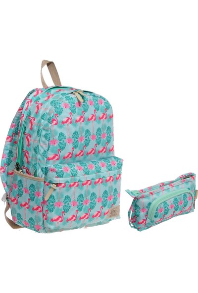 Kaukko Flamingo Kız Çocuk Ilkokul ve Ortaokul Çanta Mint