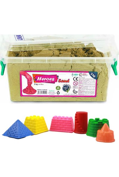 Heroes Kinetik Kum Naturel ve Kale Kum Kalıpları Seti Heroes Kinetik Kum Naturel ve Kale Kum Kalıpları Seti