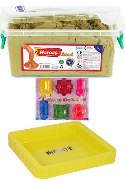 Heroes Kinetik Kum Naturel + Büyük Kum Havuzu ve Tarihi Yapı Kum Kalıpları Seti Heroes Kinetik Kum Naturel + Büyük Kum Havuzu ve Tarihi Yapı Kum Kalıpları Seti