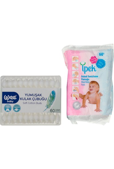Wee Baby Kulak Çubuğu + İpek Temizleme Pamuğu Seti Wee Baby Kulak Çubuğu + İpek Temizleme Pamuğu Seti