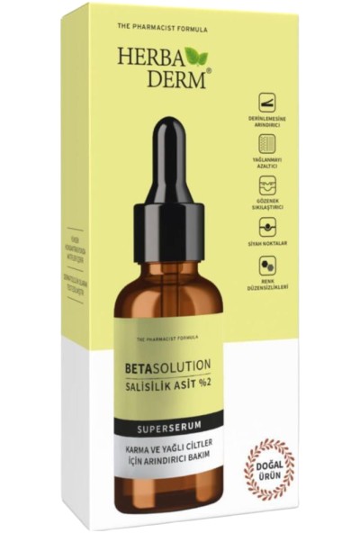 Herbaderm Superserum Salisilik Asit %2 Akneli Ve Yağlı 30 ml Herbaderm Superserum Salisilik Asit %2 Akneli Ve Yağlı 30 ml