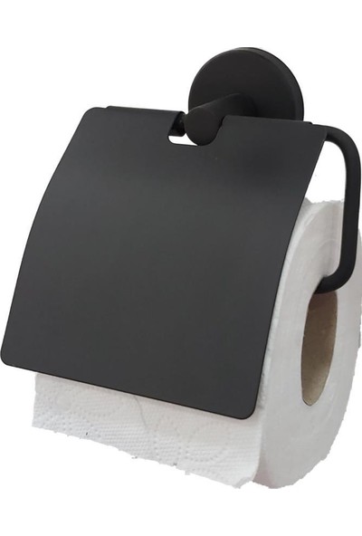 Defne Banyo Begonya Kapaklı Tuvalet Kağıtlığı Siyah 504 10 S