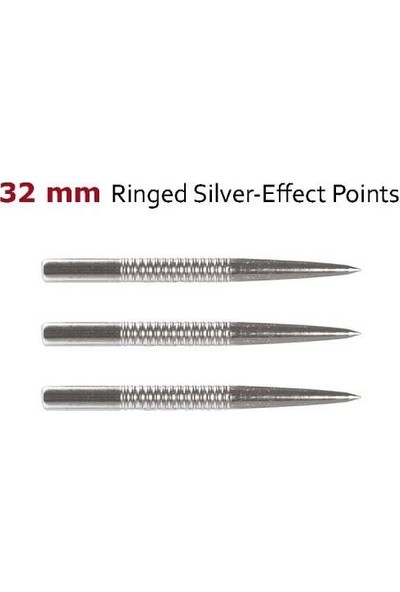 Winmau 32 mm Ringed Silver-Effect Çelik Uç Winmau 32 mm Ringed Silver-Effect Çelik Uç