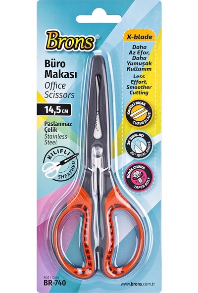 Brons BR-740 14.5 cm Kılıflı Korumalı Makas