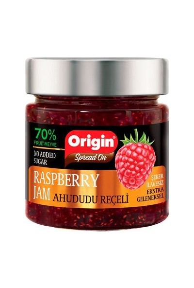 Origin Şeker Ilavesiz Ahududu Reçeli 300 gr Origin Şeker Ilavesiz Ahududu Reçeli 300 gr