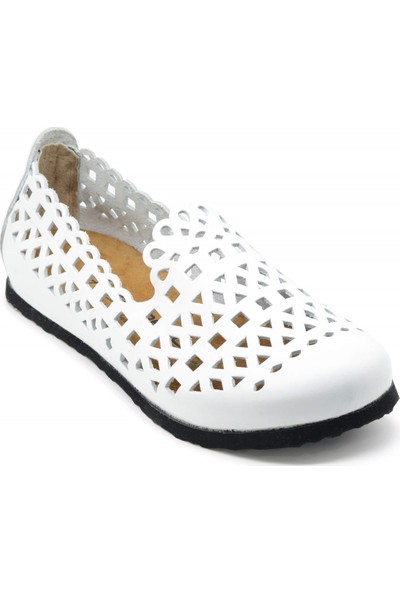 Forelli 23230 Kadın Beyaz Nubuk Mantar Ayakkabı