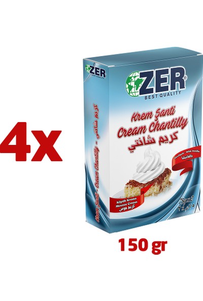 Zer Vanilyalı Krem Şanti 150 gr x 4 Kutu