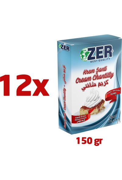 Zer Vanilyalı Krem Şanti 150 gr x 12 Kutu