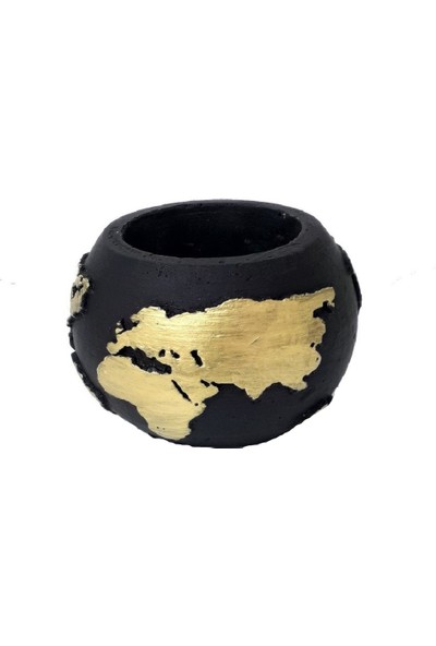 MKT Sanat Dünya Temalı Skulent ve Kaktüs Saksısı