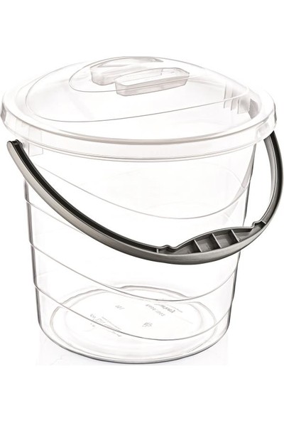 Çankaya Plastik Kapaklı Su Kovası 15 lt (Şeffaf)