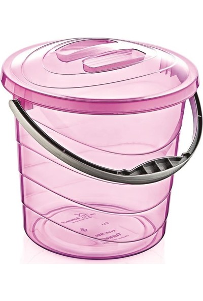 Çankaya Plastik Kapaklı Su Kovası 5 lt (Şeffaf)