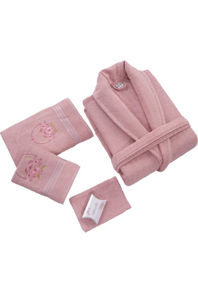 Nurpak Biflores Tek Kişilik Bornoz Seti Pamuk, 5 Parça