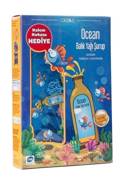 Ocean Portakallı Balık Yağı Şurubu 150 ml + Kalem Kutusu Ocean Portakallı Balık Yağı Şurubu 150 ml + Kalem Kutusu