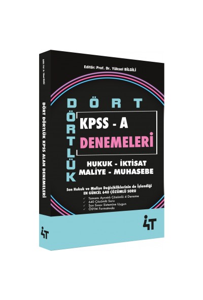 4t Yayınları Kpss A Grubu Dört Dörtlük 4 Deneme Çözümlü
