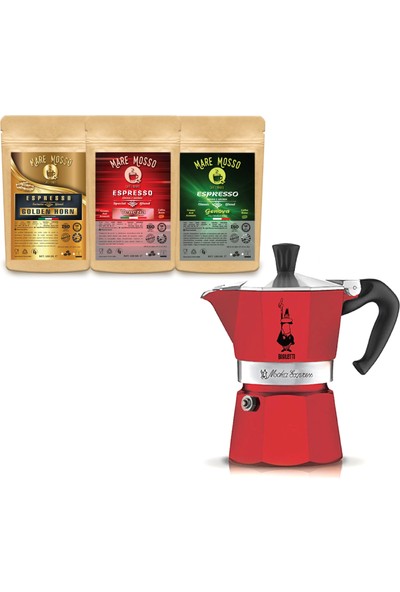 Bıalettı Moka Pot Express 3 Cup + 100 gr + 3 Paket Espresso Kahve Bıalettı Moka Pot Express 3 Cup + 100 gr + 3 Paket Espresso Kahve