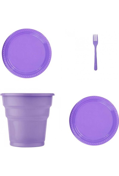 Kullan At Party Mor Renk 25'li Plastik Bardak - Catal - Tabak Kullan At Party Mor Renk 25'li Plastik Bardak - Catal - Tabak