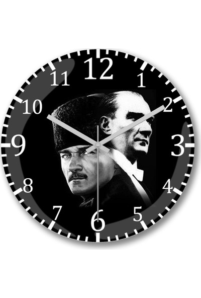 Baskı Dükkanı Atatürk Duvar Saati Bombeli Gerçek Cam Baskı Dükkanı Atatürk Duvar Saati Bombeli Gerçek Cam