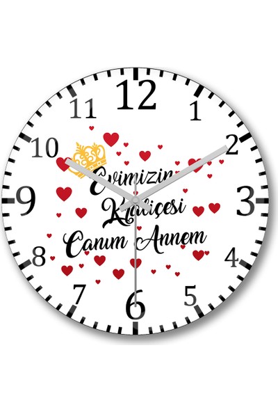Baskı Dükkanı Evimizin Kraliçesi Canım Annem Duvar Saati Bombeli Gerçek Cam Baskı Dükkanı Evimizin Kraliçesi Canım Annem Duvar Saati Bombeli Gerçek Cam