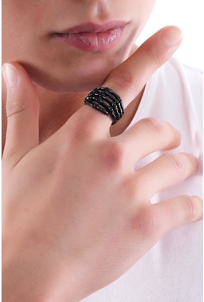 Labalaba Erkek Siyah Oksit Kaplama Iskelet Eli Yüzük Labalaba Erkek Siyah Oksit Kaplama Iskelet Eli Yüzük