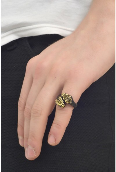 Labalaba Erkek Bronze Kaplama Çift Başlı Yılan Yüzük Labalaba Erkek Bronze Kaplama Çift Başlı Yılan Yüzük