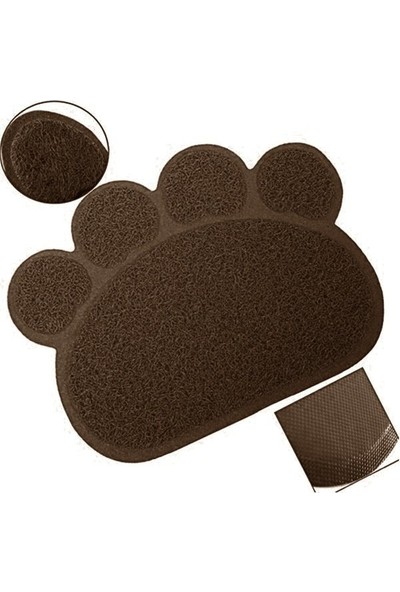 Ans Kedi Tuvalet Önü Paspası Pati Şekilli Kahverengi 30-40 cm