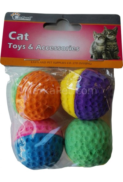Eastland Iki Renkli Kedi Oyuncak Sünger Top 4'lü