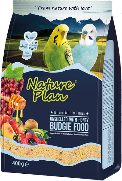 Nature Plan Ballı Meyveli Kabuksuz Muhabbet Kuş Yemi 400 gr Nature Plan Ballı Meyveli Kabuksuz Muhabbet Kuş Yemi 400 gr