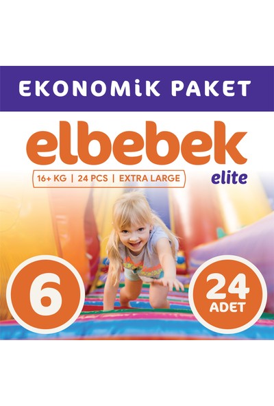 Elbebek Elite Bebek Bezi 6 Numara X Large 24 Adet Elbebek Elite Bebek Bezi 6 Numara X Large 24 Adet