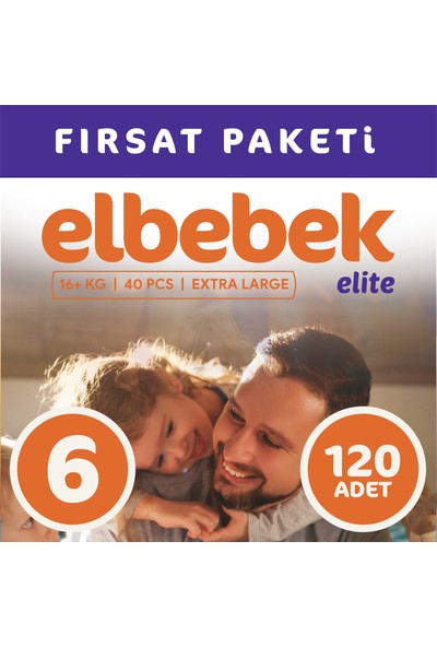 Elbebek Elite Bebek Bezi 6 Numara X Large 120 Adet Elbebek Elite Bebek Bezi 6 Numara X Large 120 Adet