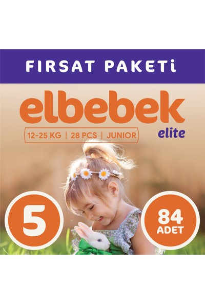 Elbebek Elite Bebek Bezi 5 Numara Junior 84 Adet Elbebek Elite Bebek Bezi 5 Numara Junior 84 Adet