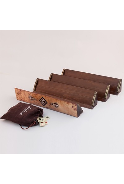 Helena Wood Art Kardelen El Yapımı Masif Ahşap Okey Takımı Mozaikli Mazel