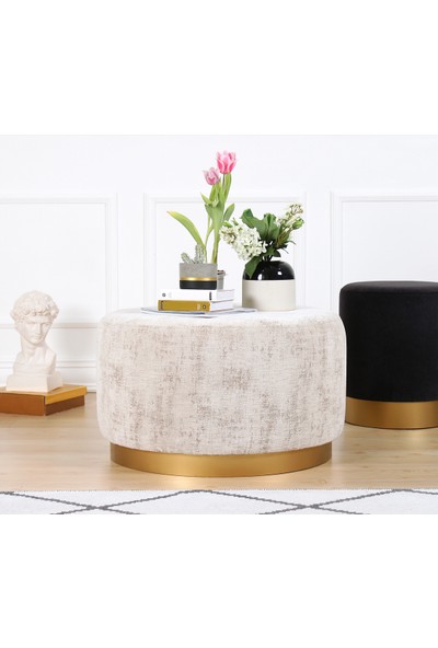 Lorence Home Nifty Puf Krem Gold Lorence Home Nifty Puf Krem Gold