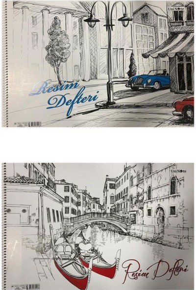 Çınar Spiralli Karton Kapak Resim Defteri 33 x 48 cm 2'li