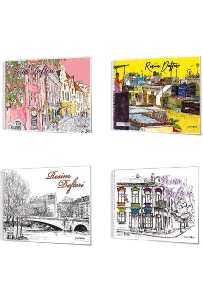 Çınar Uninote Spiralli Resim Defteri 15 Yaprak 24 x 34 cm 4'lü