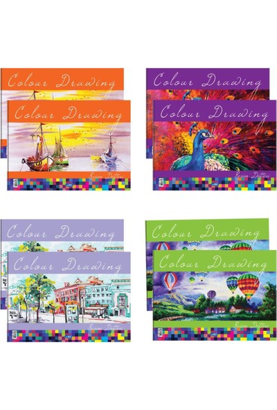 Umut Spiralli Resim Defteri 15 Yaprak 25 x 35 cm 8'li Umut Spiralli Resim Defteri 15 Yaprak 25 x 35 cm 8'li