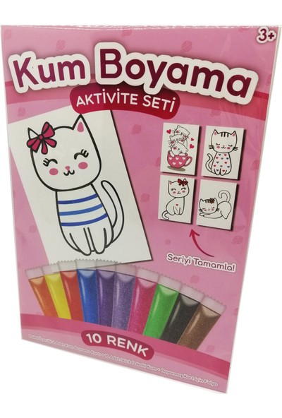 Kumbo Kum Boyama Çizgili Kedi Kum Boyama Aktivite Seti