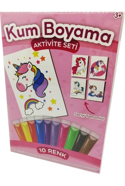 Kumbo Kum Boyama Parıltılı Unicorn Kum Boyama Aktivite Seti