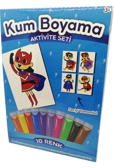 Kumbo Kum Boyama Süper Pelerin Süper Kahraman Kum Boyama Aktivite Seti