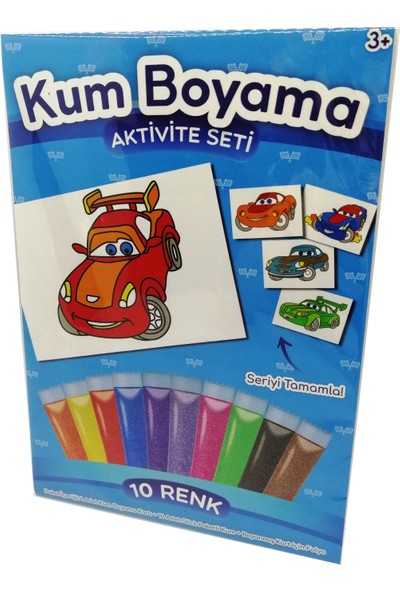 Kumbo Kum Boyama Çaylak Yarışçı Araba Kum Boyama Aktivite Seti