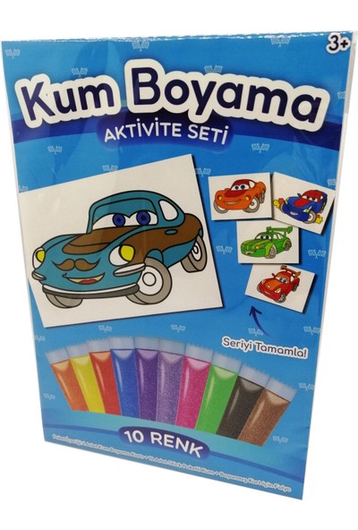 Kumbo Kum Boyama Ihtiyar Yarışçı Araba Kum Boyama Aktivite Seti