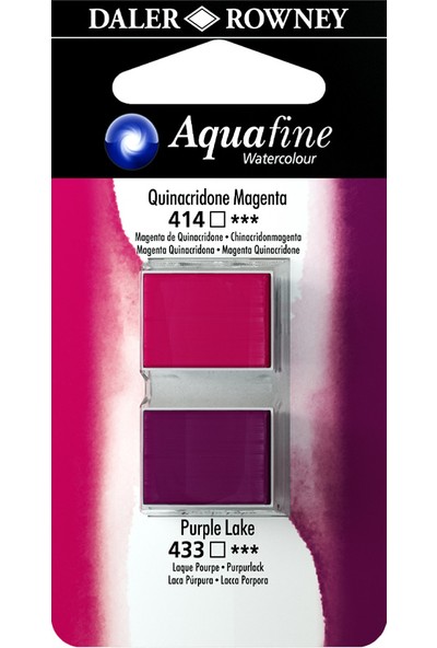Daler Rowney Aquafine 414-433 Taş Sulu Boya 2'li Quinacridone Magenta Purple Lake Daler Rowney Aquafine 414-433 Taş Sulu Boya 2'li Quinacridone Magenta Purple Lake