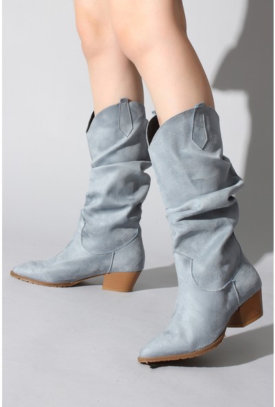 Rovigo Plus Bebe Mavi Suet Kadın Çizme Rovigo Plus Bebe Mavi Suet Kadın Çizme