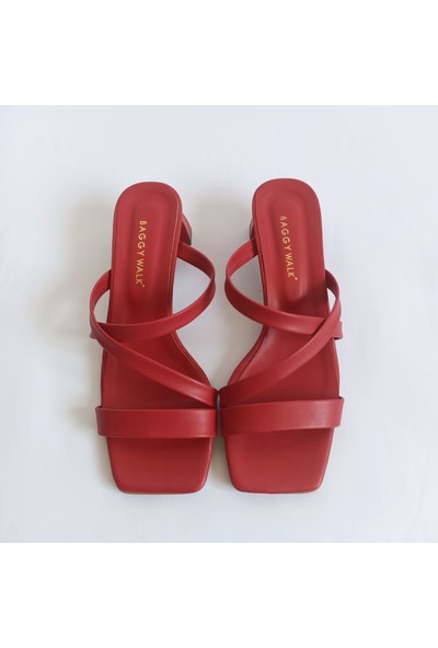 Baggy Walk Terlik Üç Bantlı Kadın Topuklu Terlik