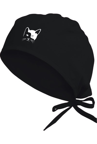 Tasarım Trend Kedi Temalı Tasarım Cerrahi Bone Siyah TT0018S